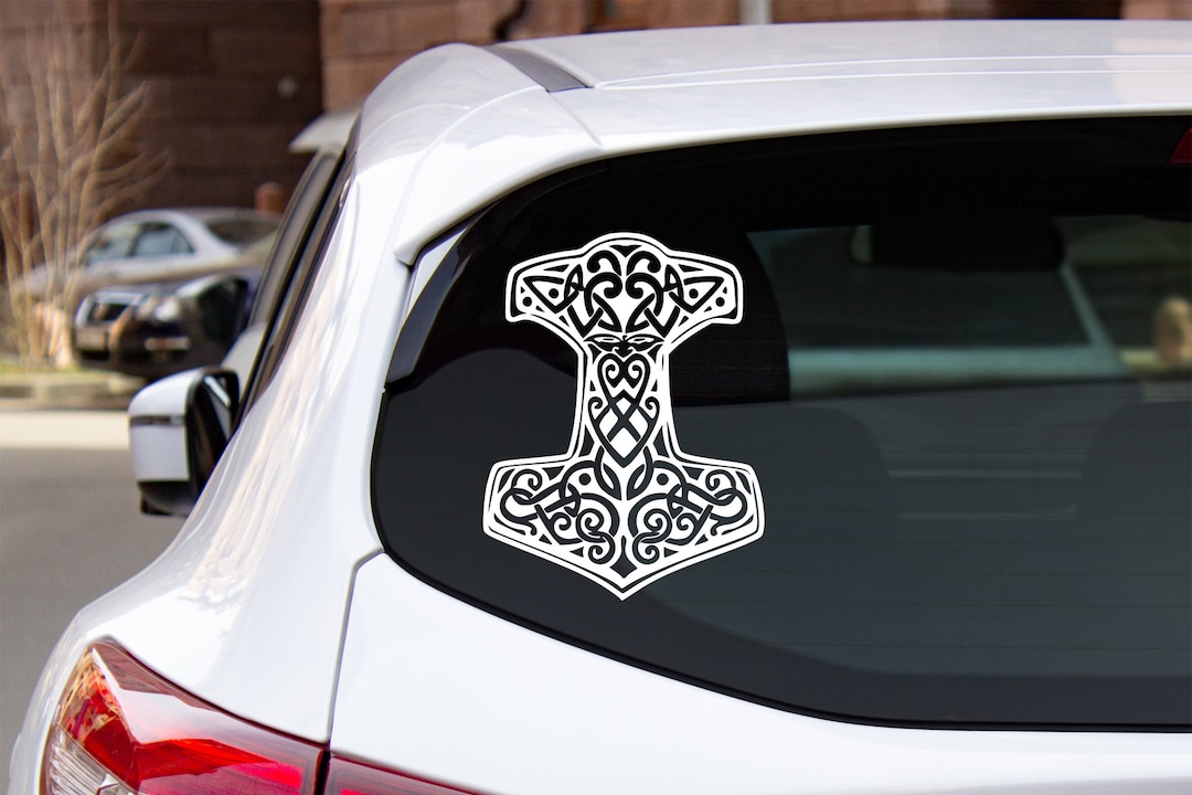 Mjolnir Thor's Hammer Vinyl Car Decal // Norse Viking Waterproof ...