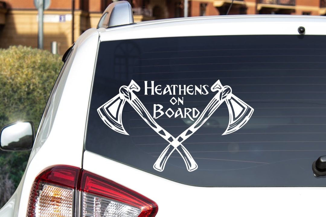 Heathens on Board Viking Axe Vinyl Car Decal // Norse Viking Waterproof ...
