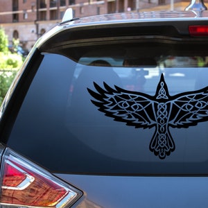 Celtic Knotwork Raven Vinyl Car Decal // Viking Tribal Crow Waterproof ...