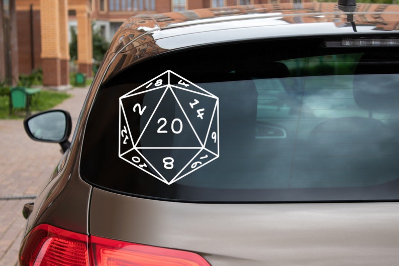 D20 Dnd Vinyl Car Decal // Dnd Dice Sticker for Dice Box or Tray - Etsy
