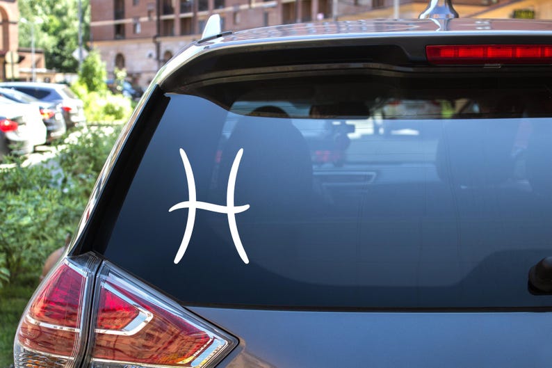 Pisces Zodiac Symbol Vinyl Car Window Decal Pisces Symbol Vinyl Decal ...