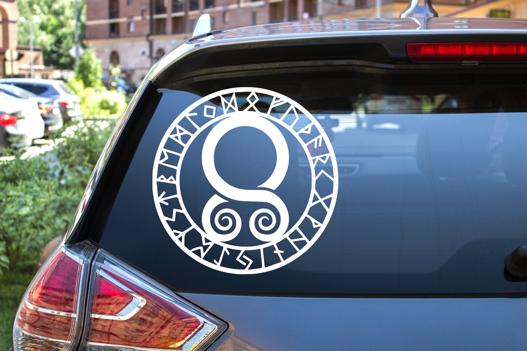 Troll Cross Trolkor in Runes Vinyl Car Decal // Norse Viking Waterproof ...