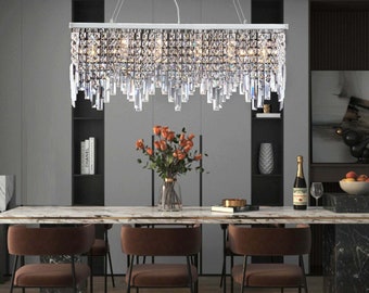 Linear Crystal Pendant Light - Etsy