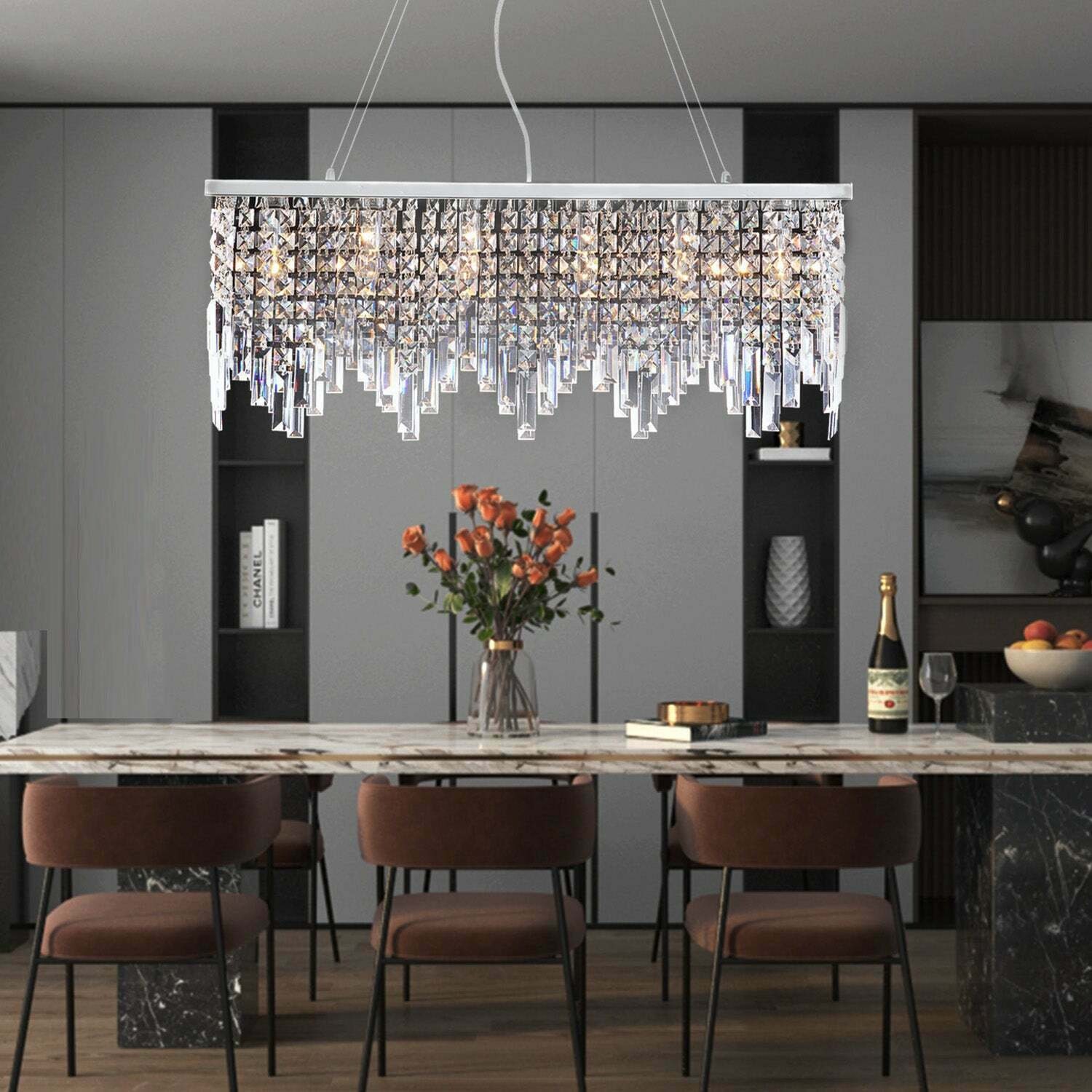 Linear Crystal Chandelier