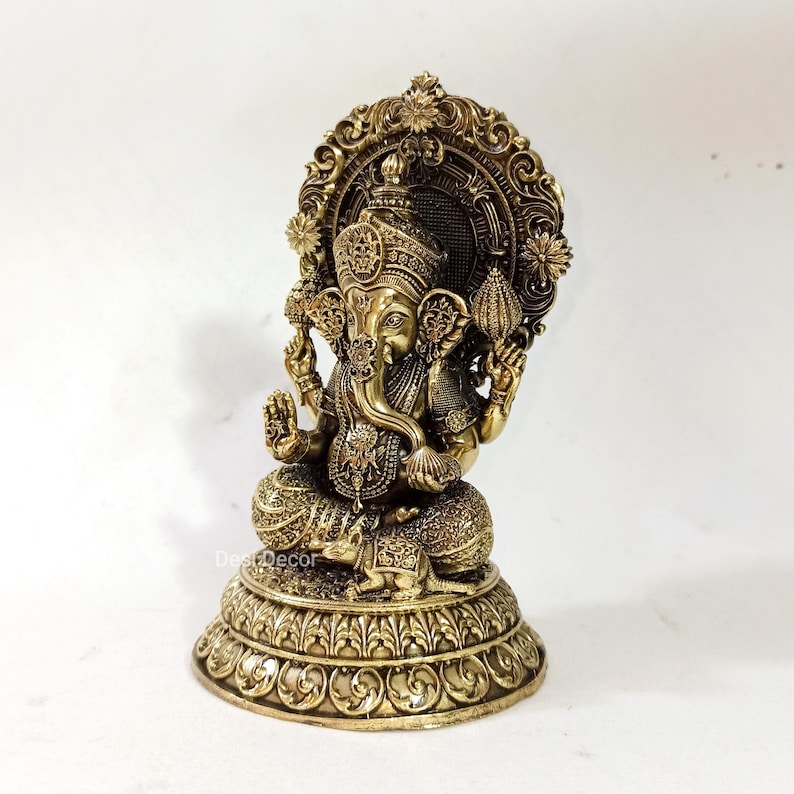 Brass Ganesha Statue: Handmade Hindu Elephant God Idol, 5.5" - Etsy