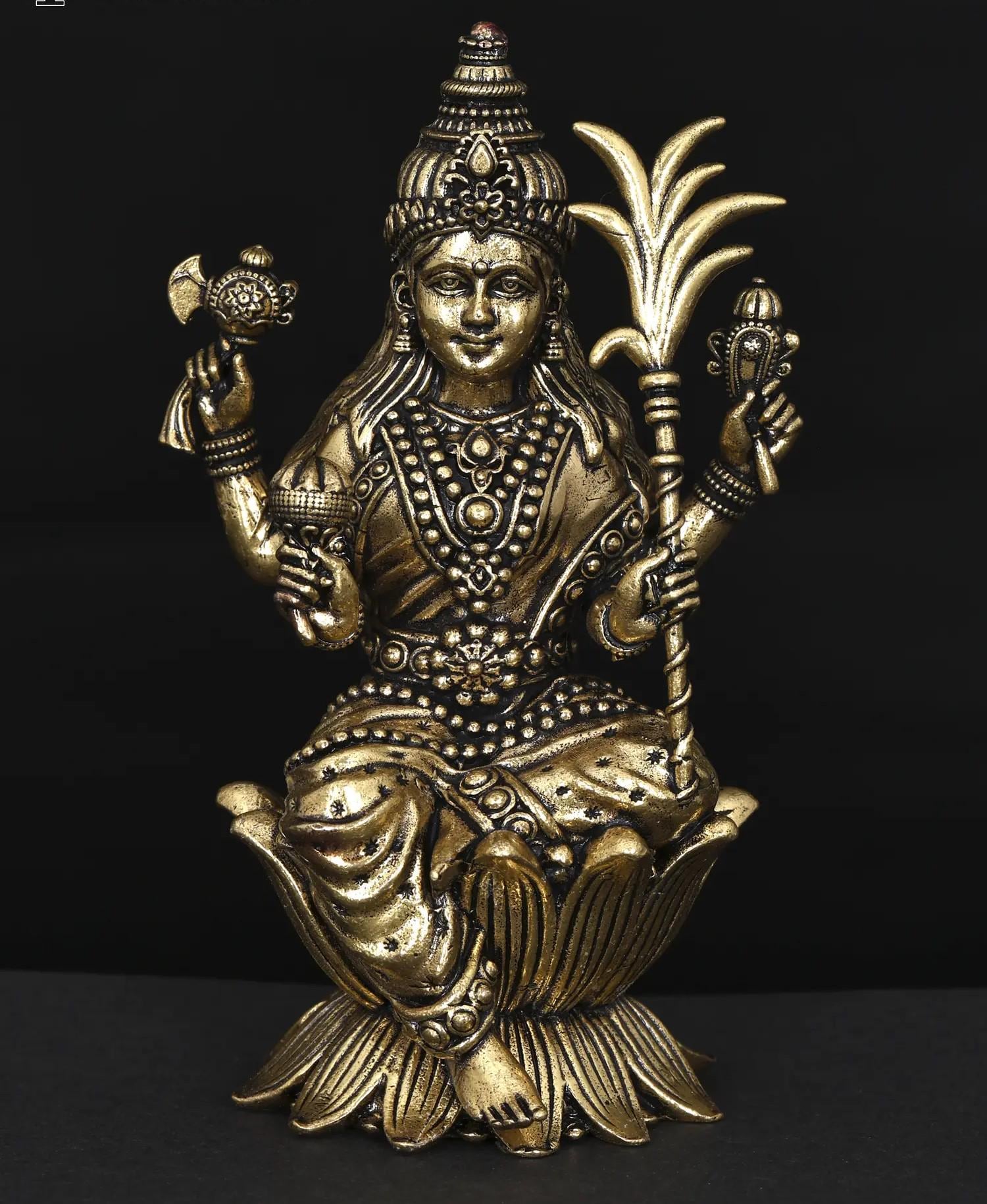 Brass Lalitha Tripura Sundari Statue: Hindu Goddess Idol, 4" - Etsy