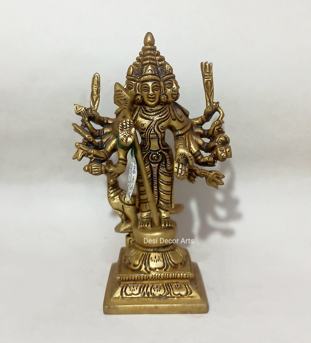 Brass Six-headed Murugan Statue: Small Kartikeya Idol (16cm) - Etsy
