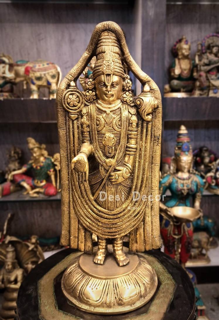 Large Brass Tirupati Balaji Statue: Shree Venkateswara Sculpture ...