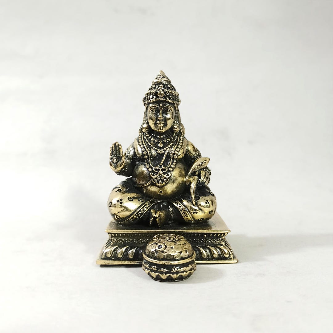 3" Brass Kuber Maharaj Statue , Hindu God of Wealth & Success, Hindu ...