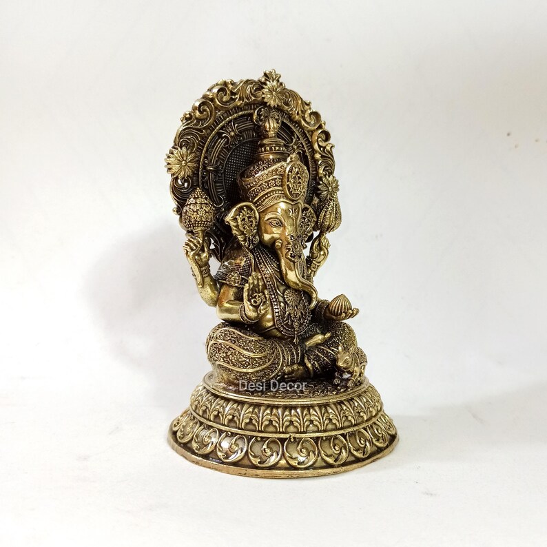Brass Ganesha Statue: Handmade Hindu Elephant God Idol, 5.5" - Etsy