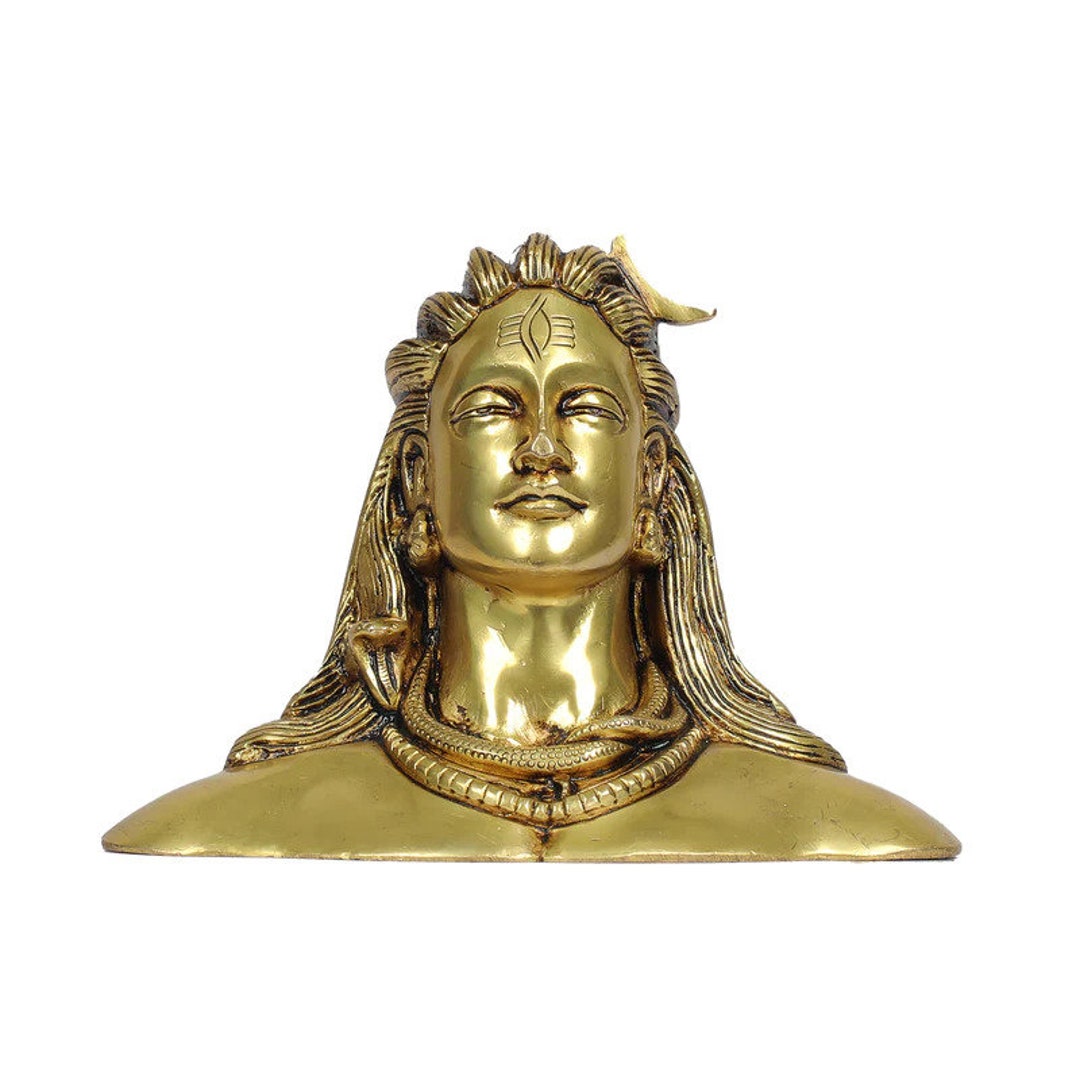 5" Brass Adiyogi Shiva Statue, Brass Lord Shiv, Mahadeva, Adiyogi, Maha ...