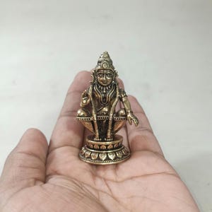 6 Cm Brass Small Lord Ayyappa Swamy Statue, Ayyappan Swamy, Hindu God ...