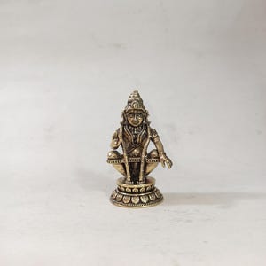 6 Cm Brass Small Lord Ayyappa Swamy Statue, Ayyappan Swamy, Hindu God ...