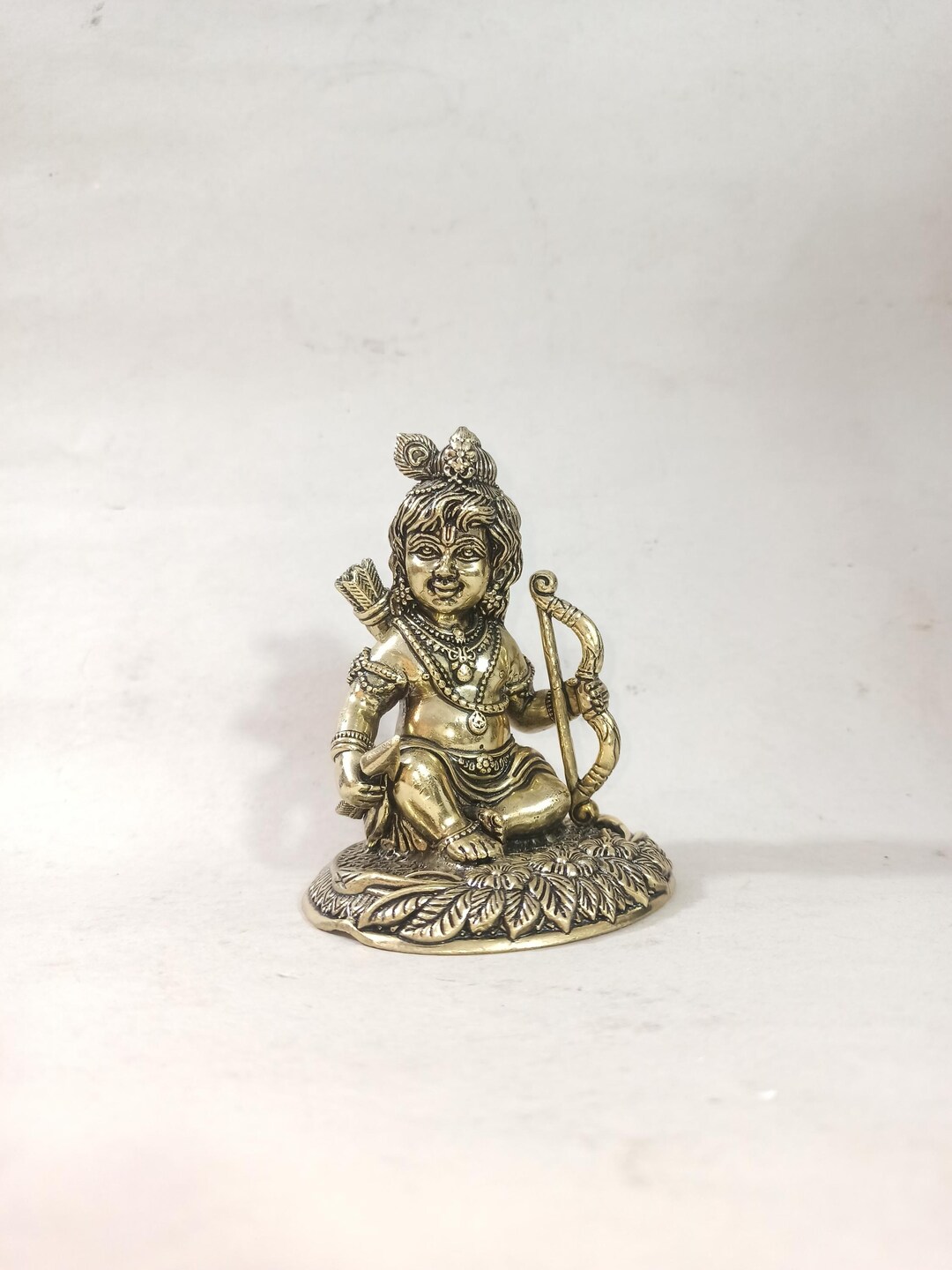 4" Brass Small Ram Lala, Ayodhya Ram Lalla Murti, Hindu God Vintage ...