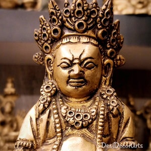 9"brass Lord Kuber Maharaj Statue With an Urn of Gold Coins, Lord of ...