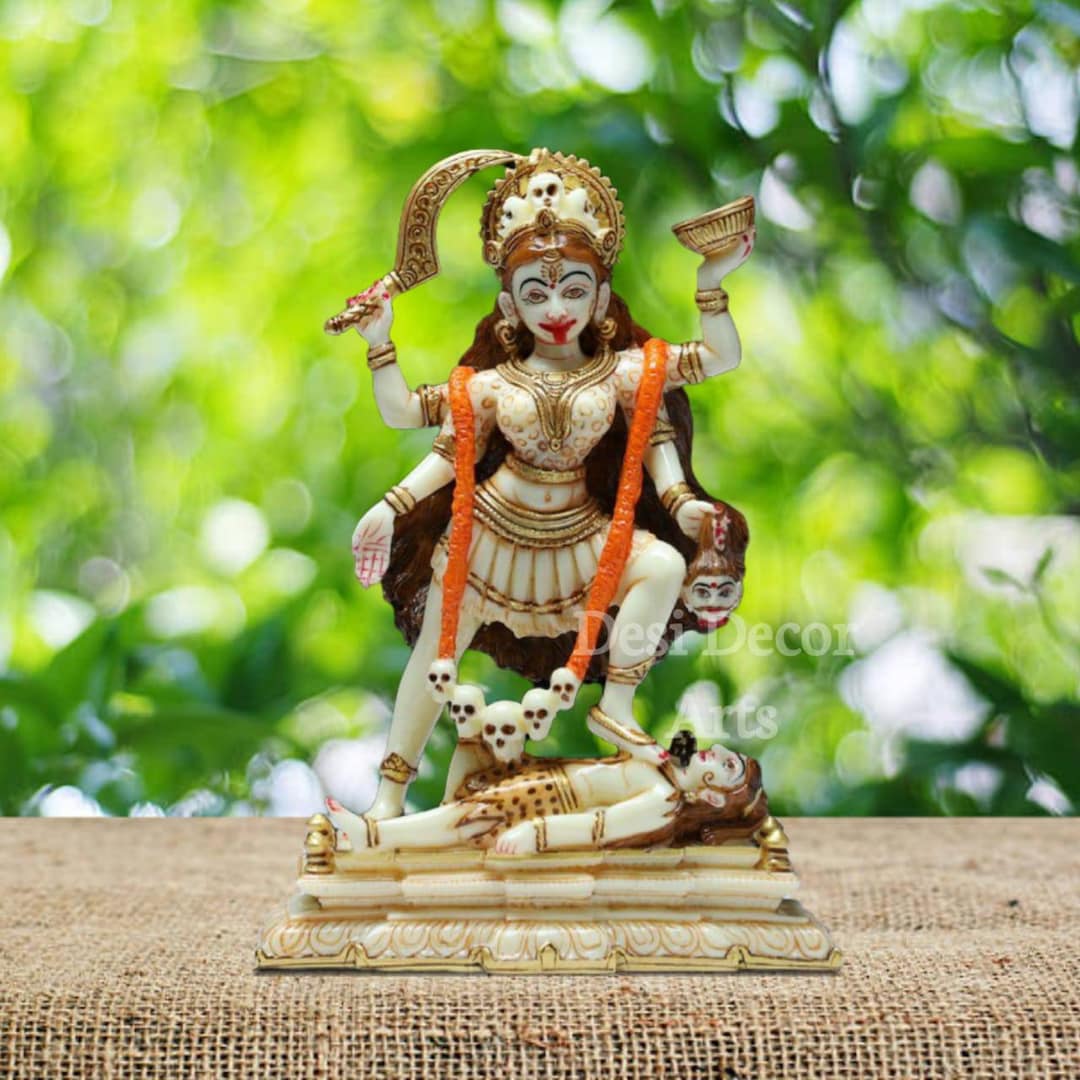 Mahakali Statue, 19 CM Mahakali Statue, Kali Durga Statue,marble Finish ...