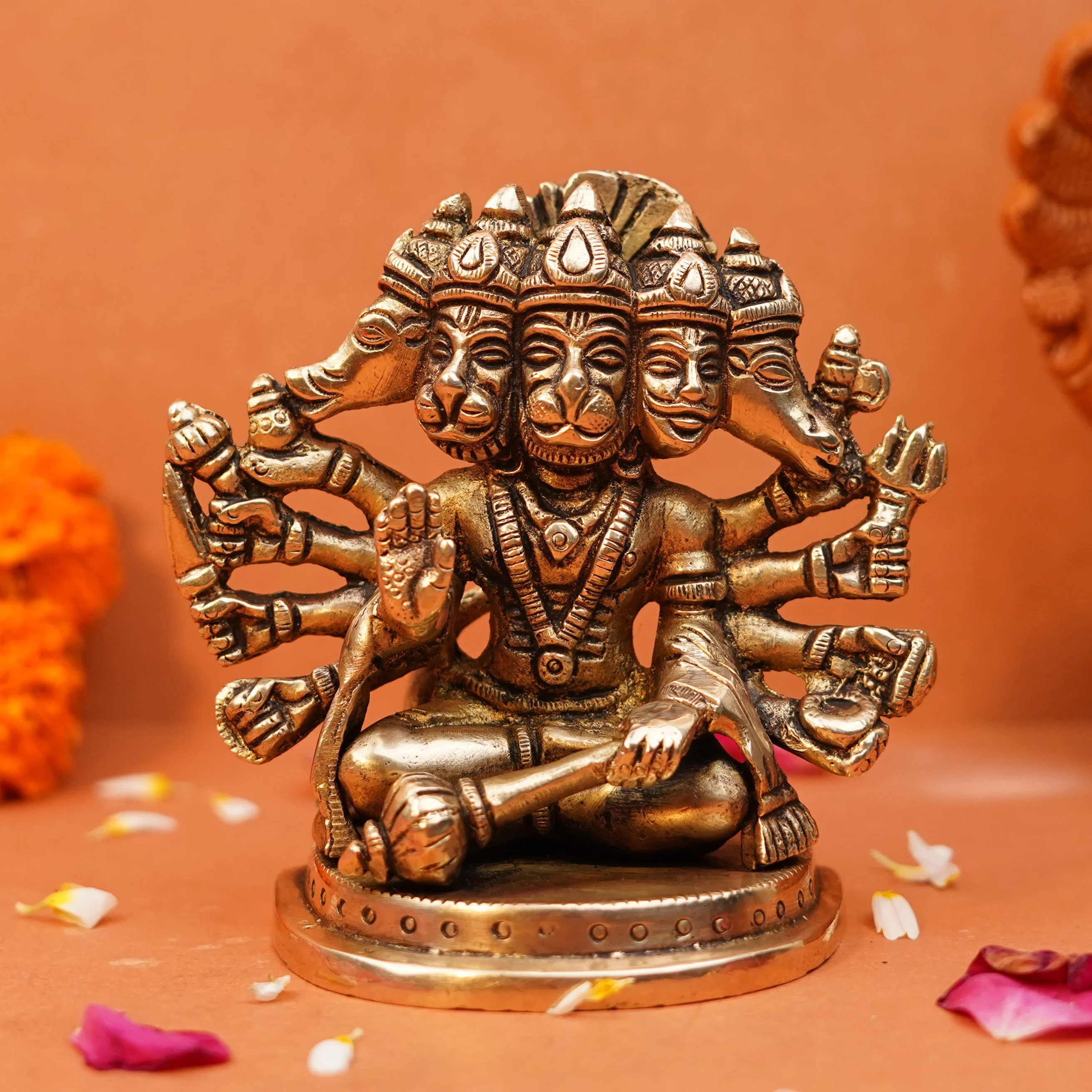 Panchmukhi Hanuman Statue 4 Brass Lord Panchmukhi Hanuman, Five Face ...