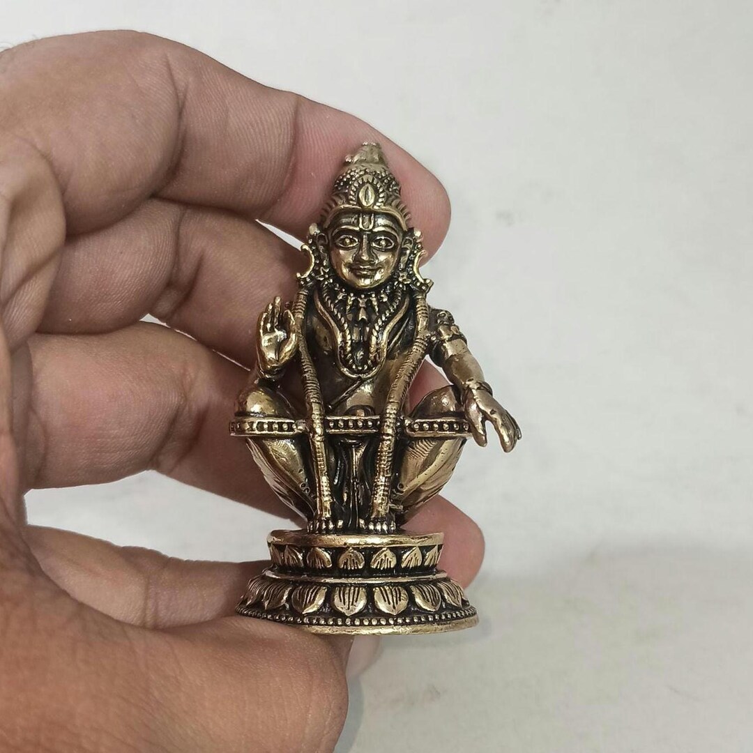 6 Cm Brass Small Lord Ayyappa Swamy Statue, Ayyappan Swamy, Hindu God ...