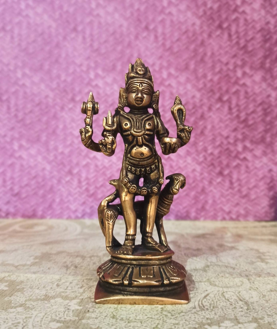 5 " Bhairava Statue With Dog | Brass Bhairav Statue | Maha Kala ...