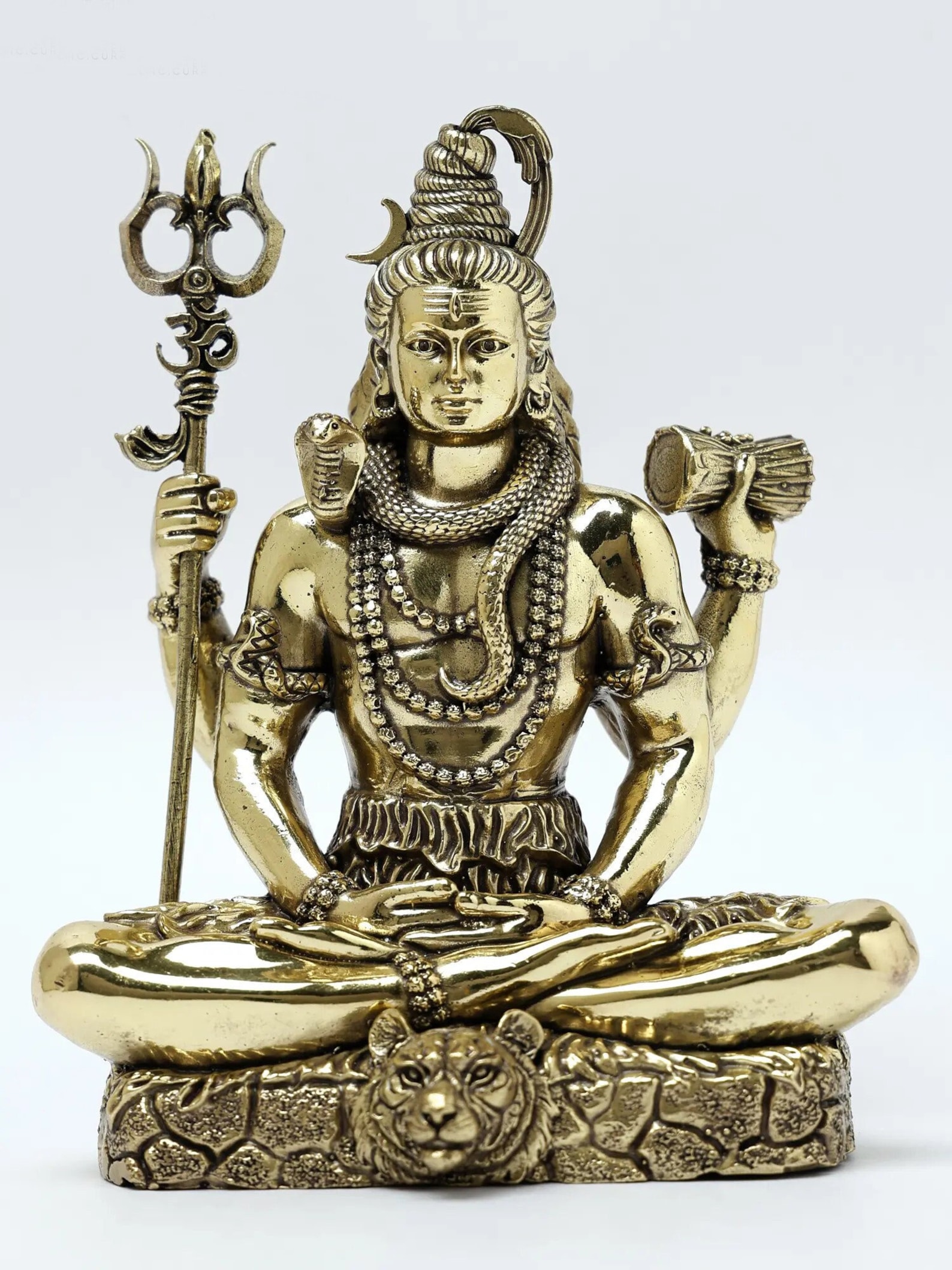 Shiva Statue, 7" Brass Lord Shiv, Siting Mahadeva, Adiyogi, Maha Yogi ...