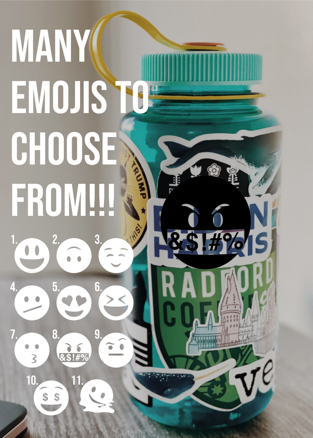 3 X 3 Emoji Decal | Emoji Sticker for Laptop | Emoticon Sticker - Etsy