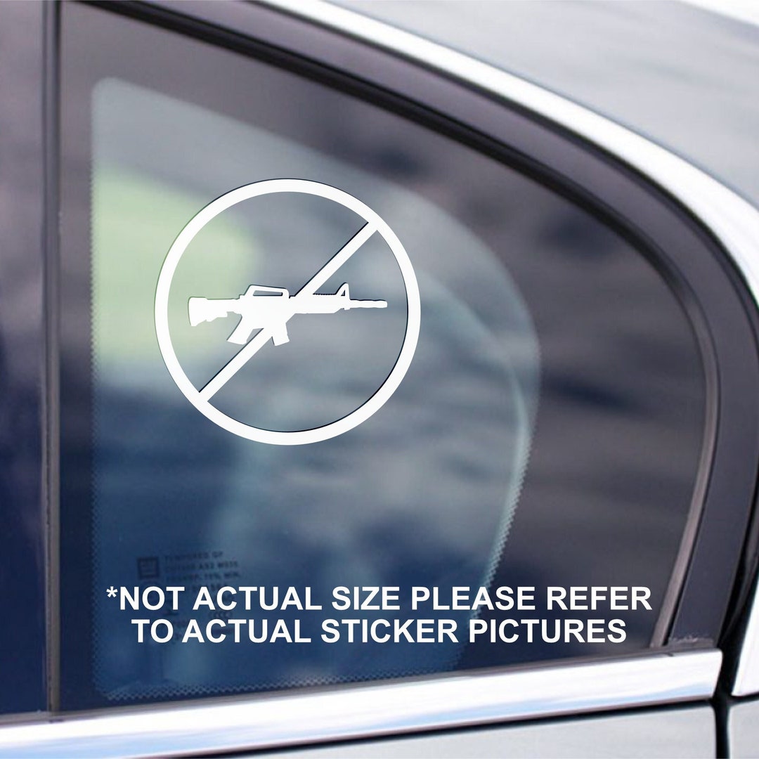 Ban Assault Rifle Icon Sticker | Gun Control Decal for Cars | Gun ...
