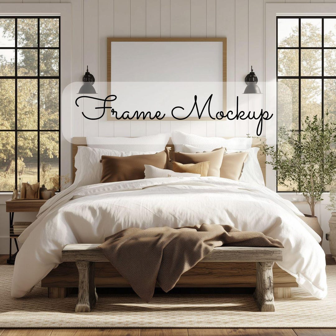 Frame Bedroom Mockup, Traditional Room Art Mockup, 2x3 Frame Mockup ...
