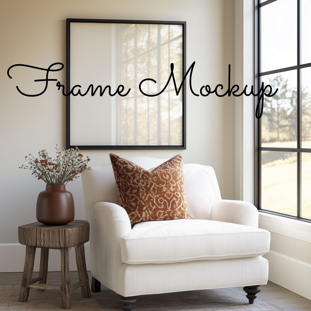 Square Frame Mockup: Traditional Room Art Template (PSD) - Etsy