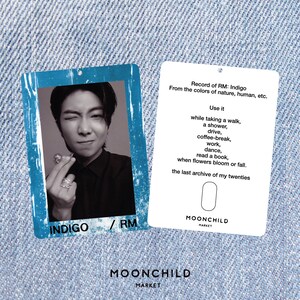 RM Indigo Acrylic Photocard Holder | Moonchild Market - Etsy