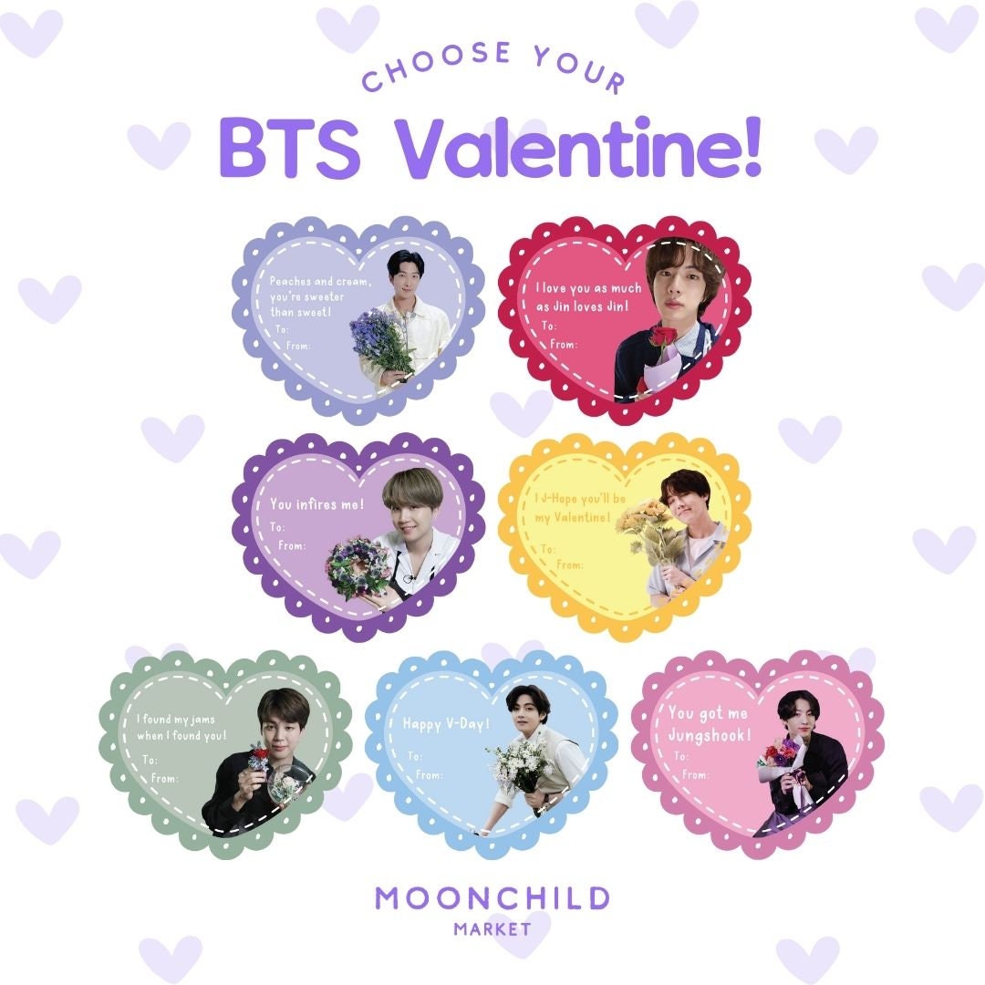 Bangtan Valentine's Day Cards | Moonchild Market - Etsy
