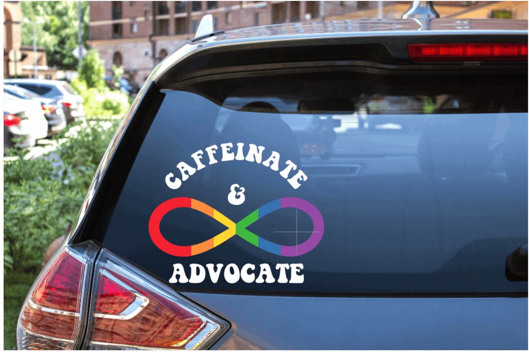 Caffeinate and Advocate Window Decal - Etsy
