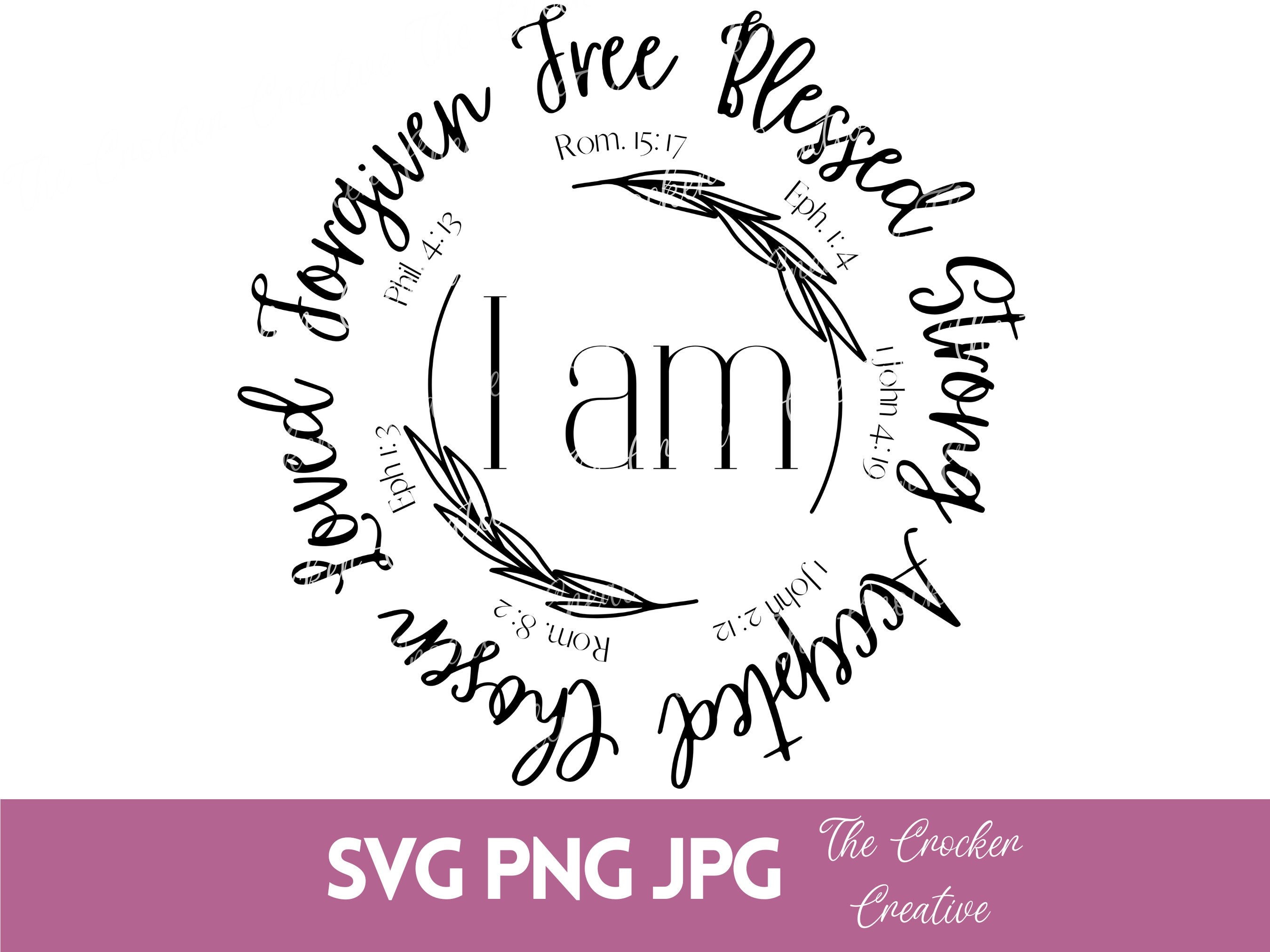 I Am Cut File, Religious SVG, Christian SVG, Catholic Png, Bible Verse ...