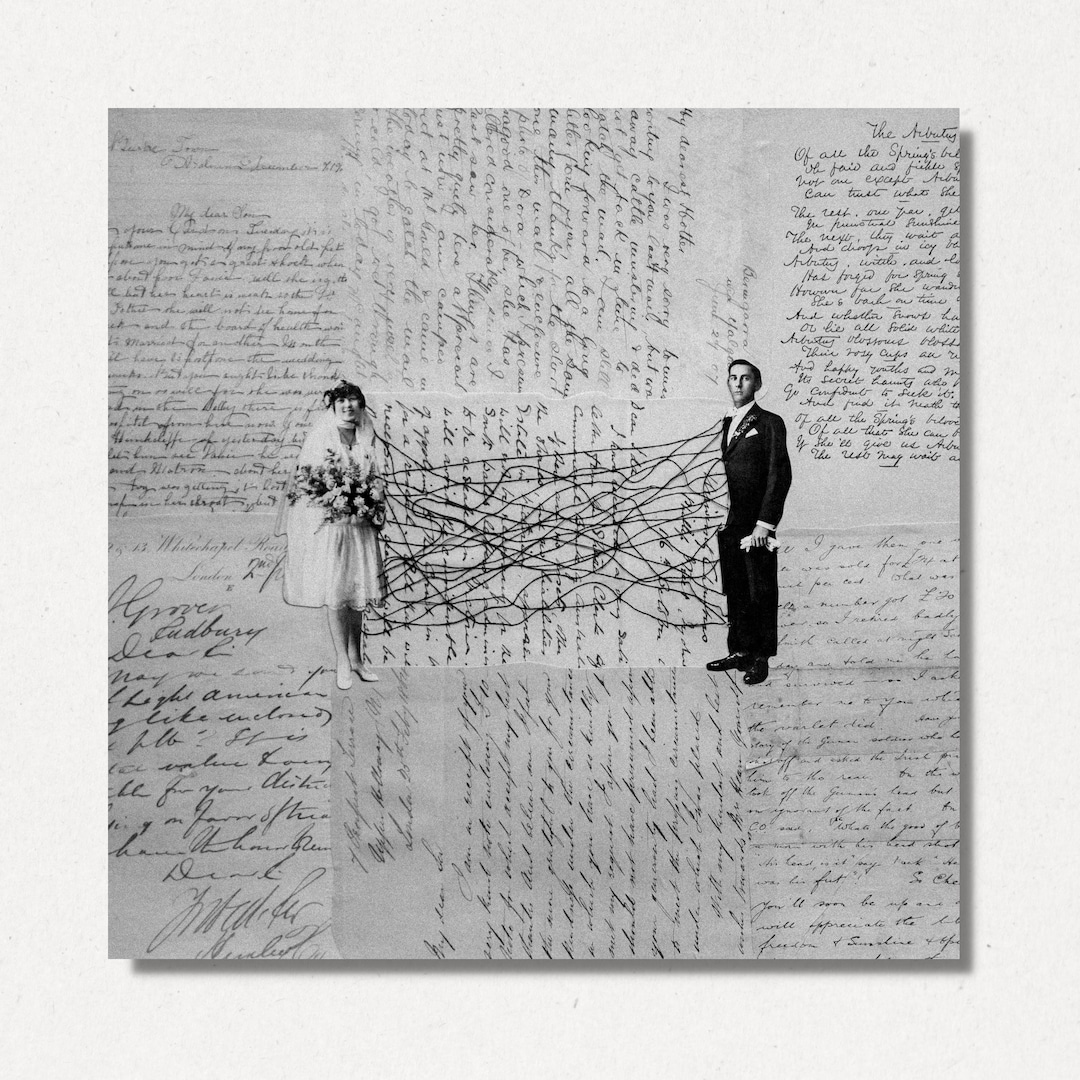 Strings Surreal Collage Art Print, Retro Art, Abstract Art Decor, Wall Art, Fall Decor, Collage ...