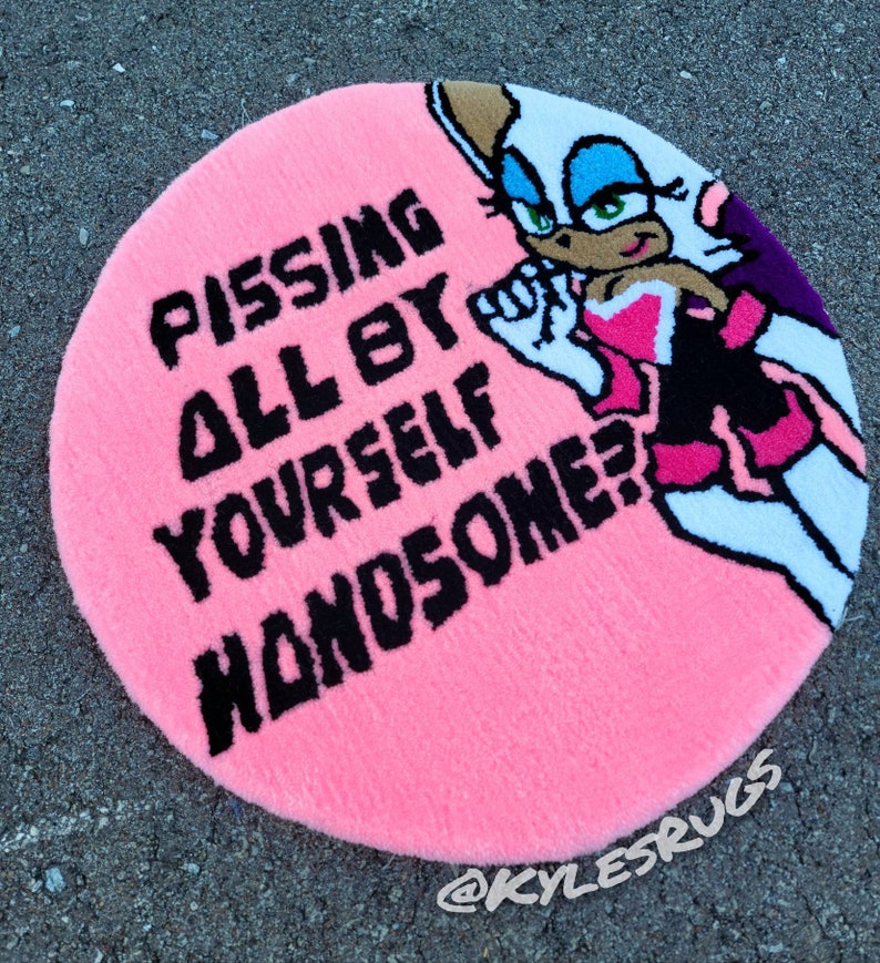 Rouge the Bat 'pissing All by Yourself Handsome?' Circle Tufted Rug ...