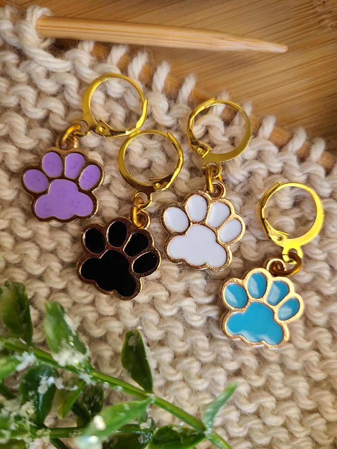 Fur Baby Paws -4 Piece Set - Stitch Marker, Progress Keeper - Etsy