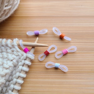 Colored Knitting Needle Stopper, Needle Hugger. Stitch Stopper, Project ...