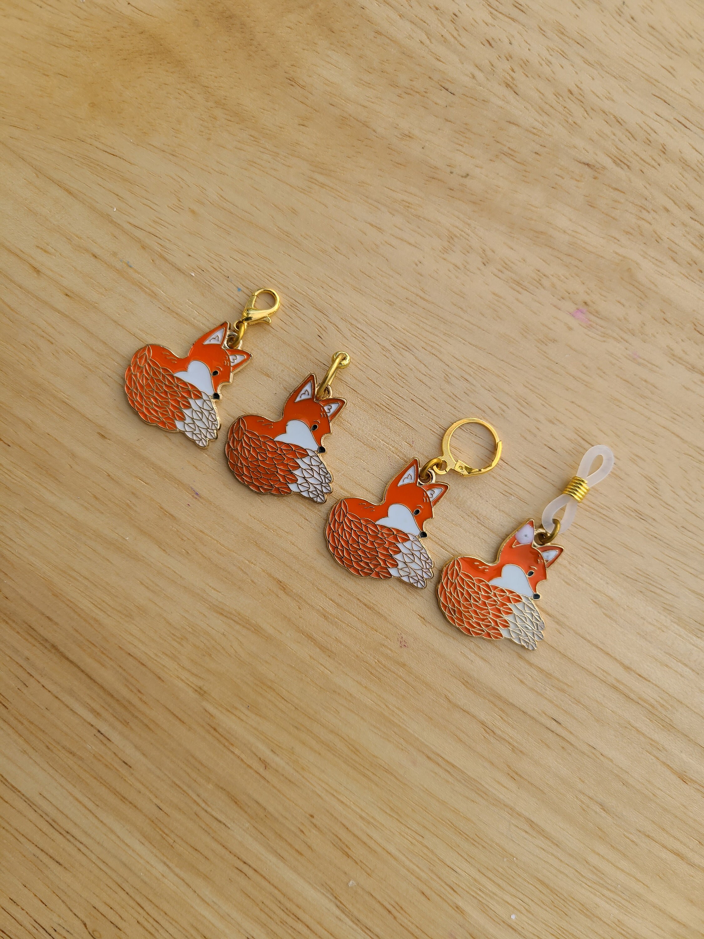 Shy Fox Stitch Marker / Progress Keeper / Needle Hugger / - Etsy