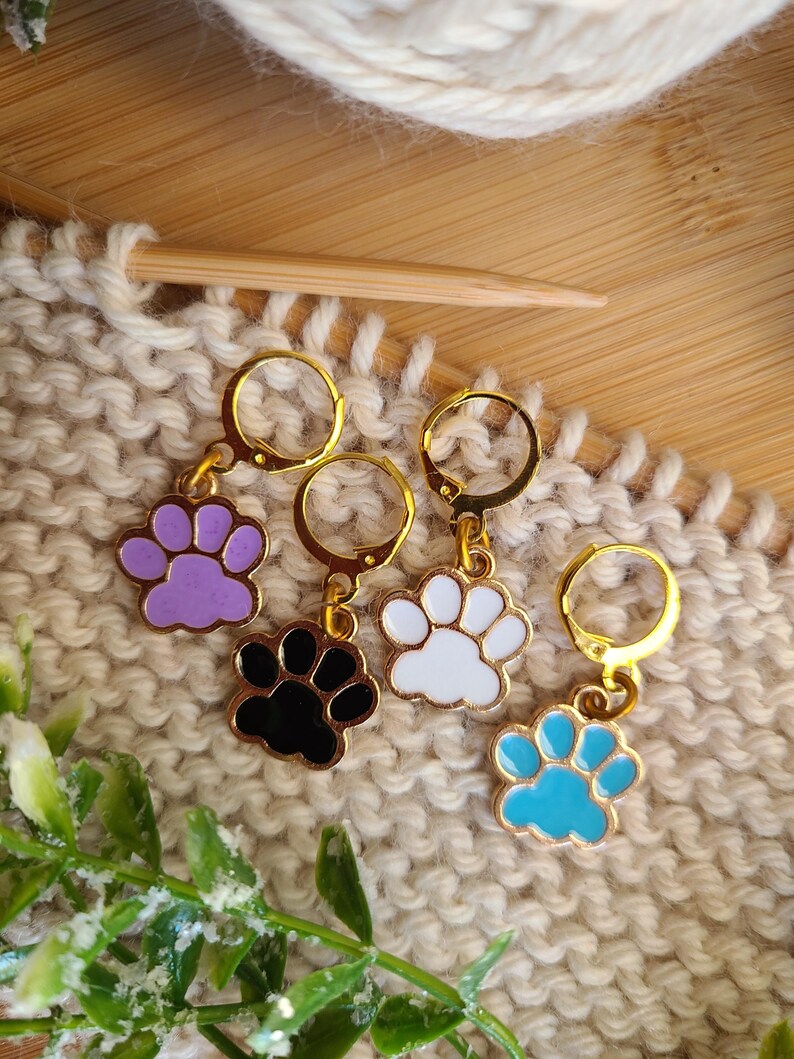 Fur Baby Paws -4 Piece Set - Stitch Marker, Progress Keeper - Etsy