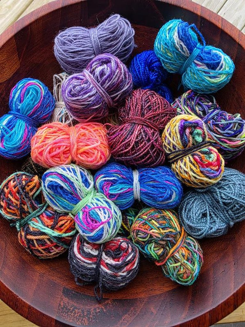 Mystery Sock Yarn Bundle, Mini Skein Set, Hand Dyed Yarn , Wool Yarn ...