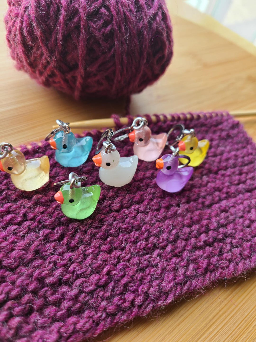 7 Colorful Ducky's, Stitch Markers, Progress Keepers, Knitting or ...