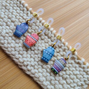 4 Piece Fair Isle Mitten Set - Winter Stitch Marker, Christmas Progress ...