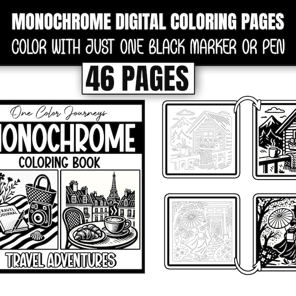 One Color Coloring Book - Etsy