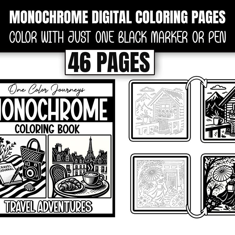 One Color Coloring Book - Etsy