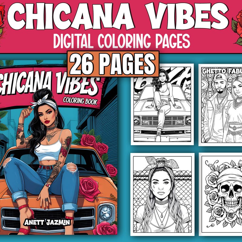 Printable Chicano Coloring Pages - Etsy