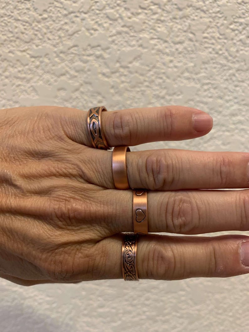 Pure Copper Magnetic Ring: Arthritis Pain Relief, Adjustable - Etsy