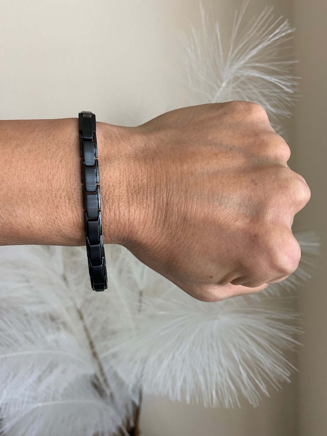 Beautiful Thinnest Black Steel Magnetic Bracelet Max Magnets Restore ...