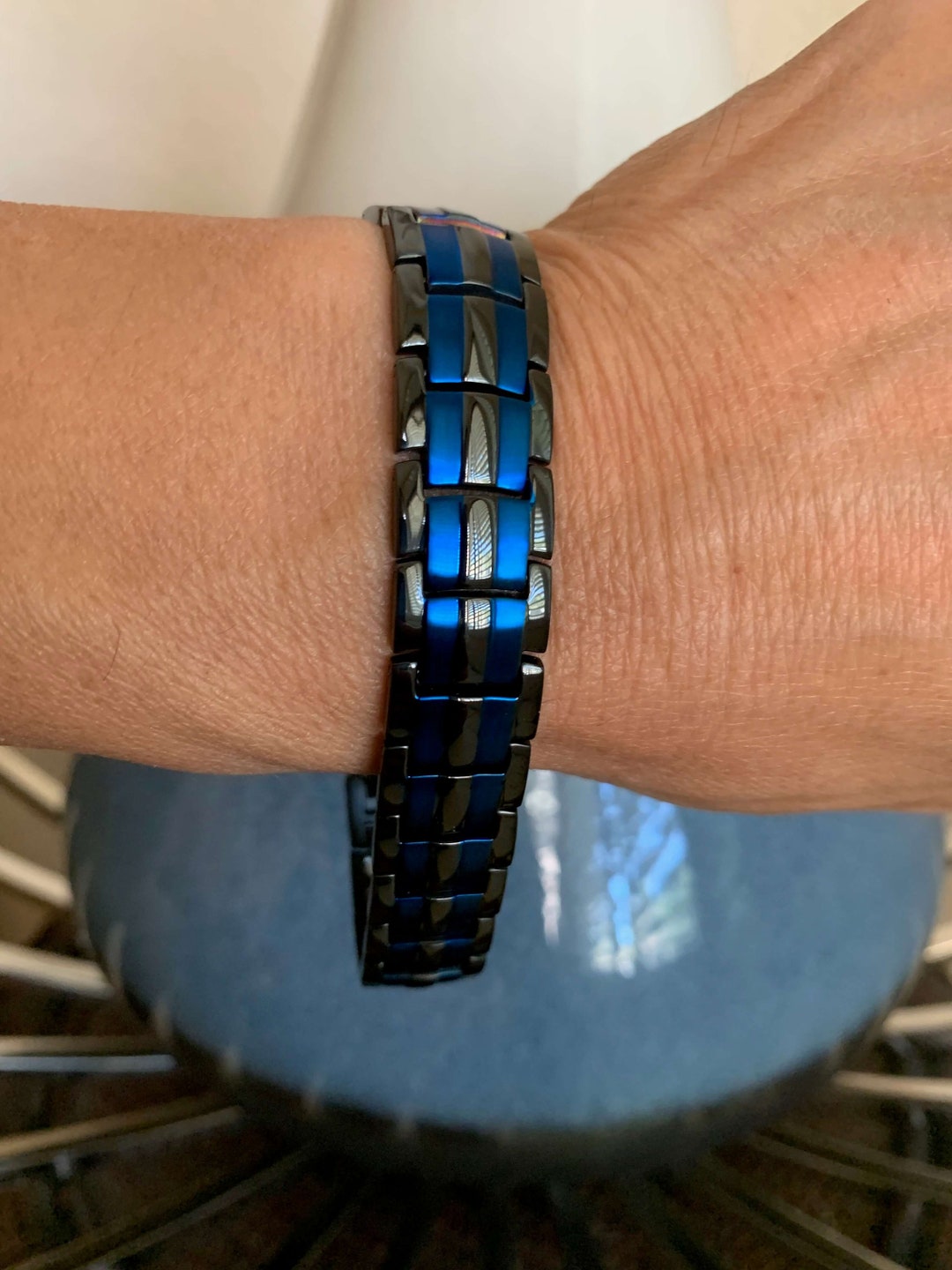 Beautiful Black Steel Magnetic Bracelet Men 4 Elements Restore Balance ...
