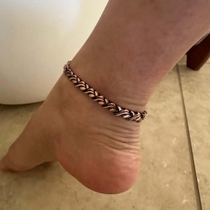 Gorgeous Pure Copper Magnetic Anklet Bracelet Women Men Enhance Balance ...