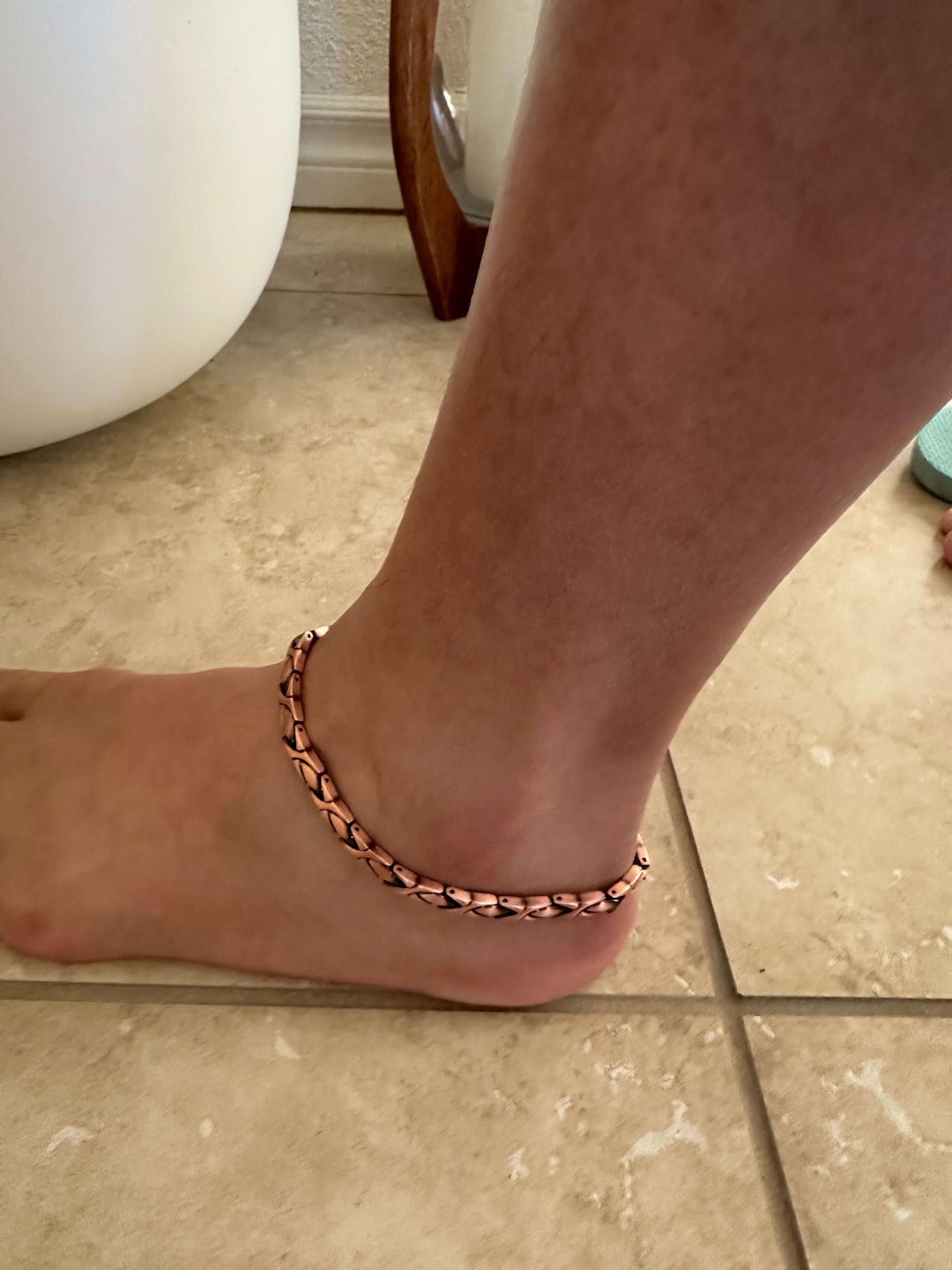 Gorgeous Pure Copper Magnetic Anklet Bracelet Women Enhance Balance ...