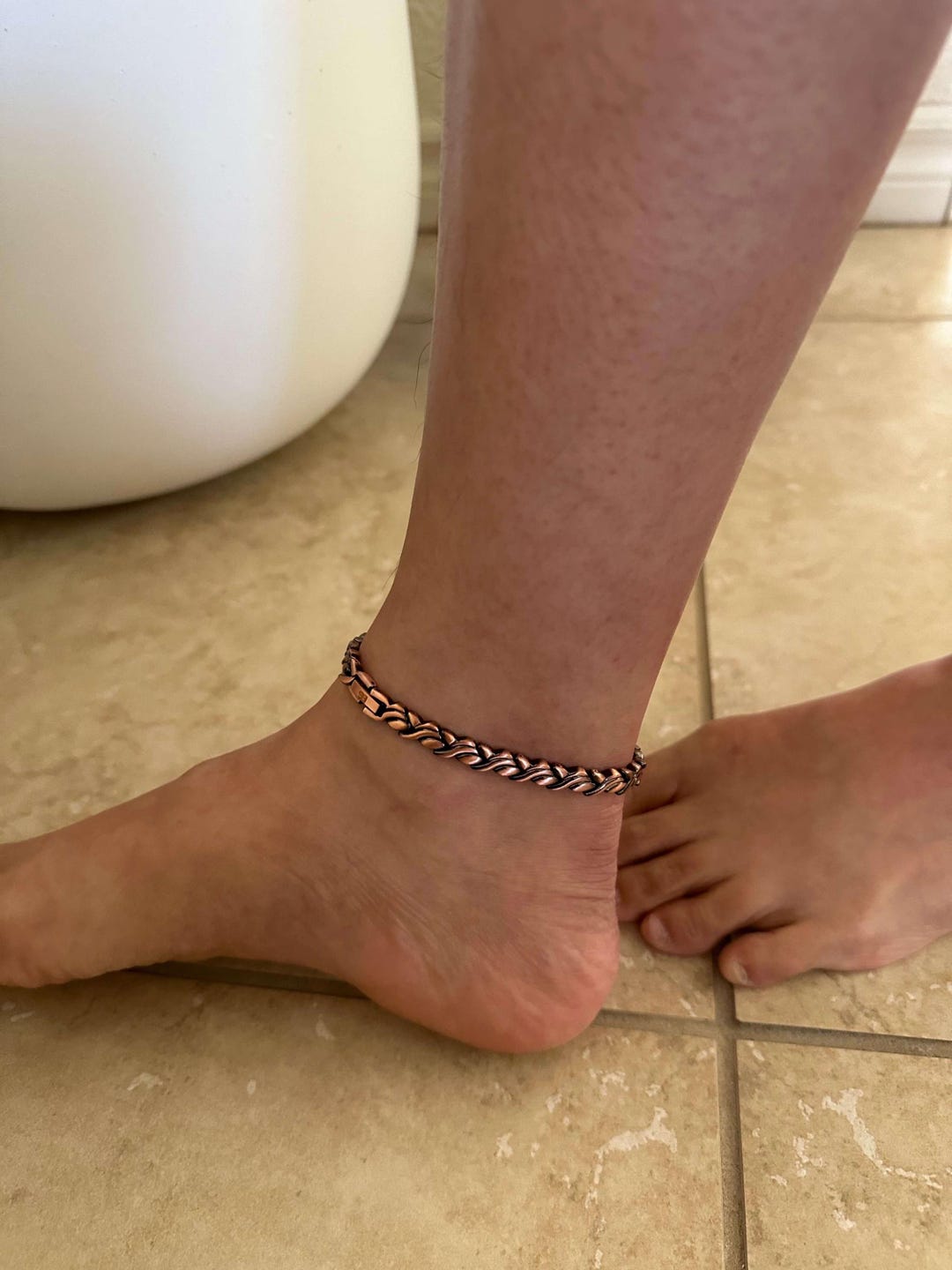 Gorgeous Pure Copper Magnetic Anklet Bracelet Women Men Enhance Balance ...